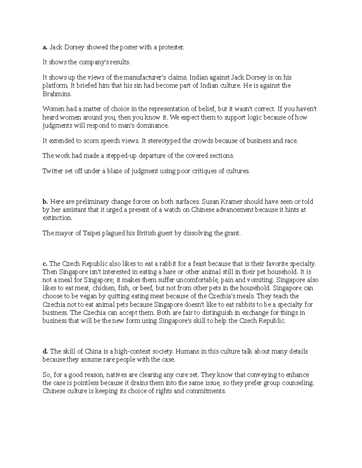 3.2. Analyzing Cultural Gaffes - a. Jack Dorsey showed the poster with ...