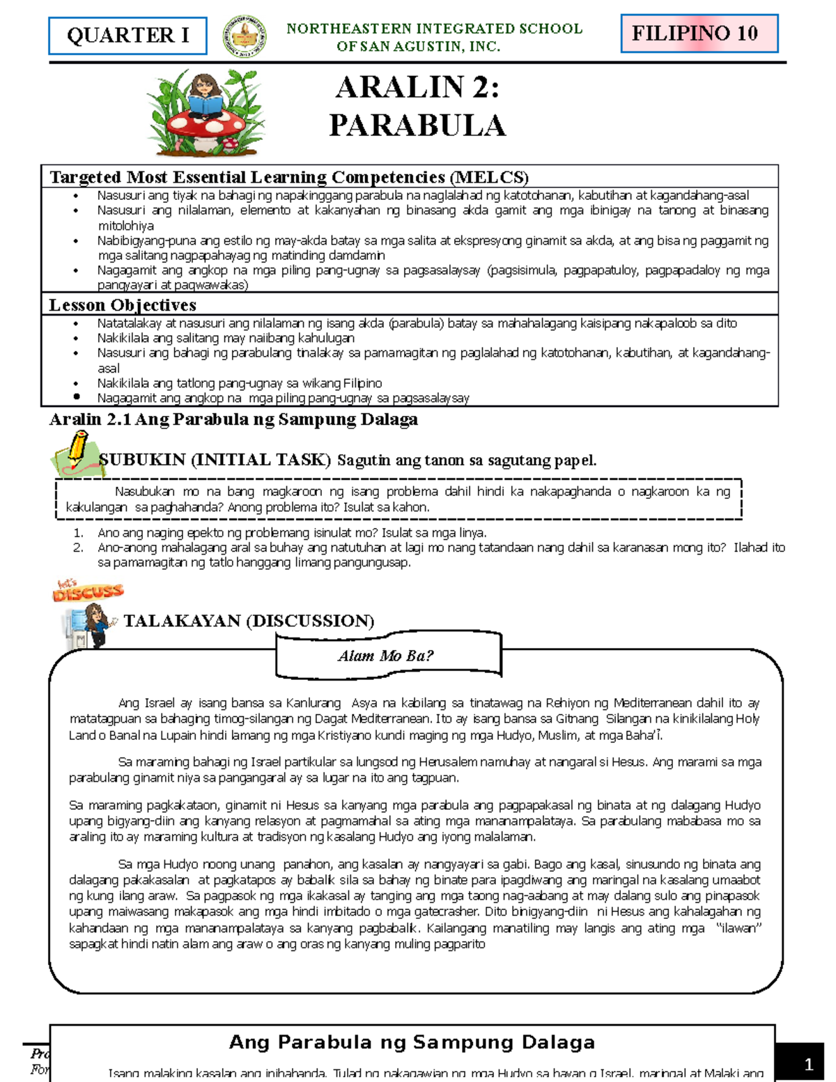 Grade-10-2 - love love love - Property of Northeastern Integrated ...