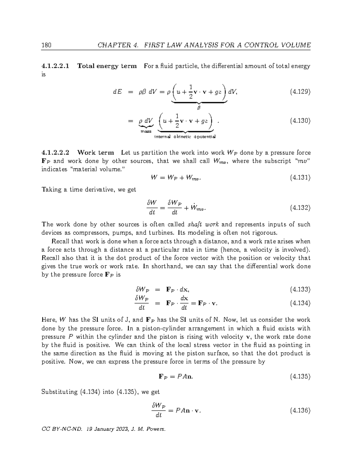 Dynamics engr 243-Lec 08 - 180 CHAPTER 4. FIRST LAW ANALYSIS FOR A ...