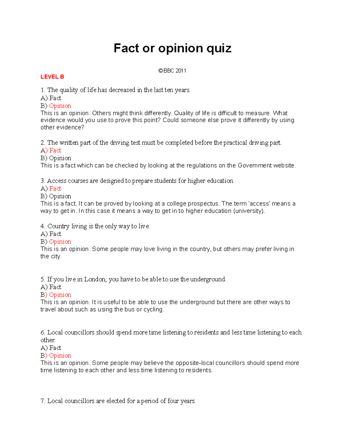 Facts Vs Opinion Quiz A Fact Is A Statement That Can Be Verified It facts-vs-opinion-quiz-a-fact-is-a-statement-that-can-be-verified-it