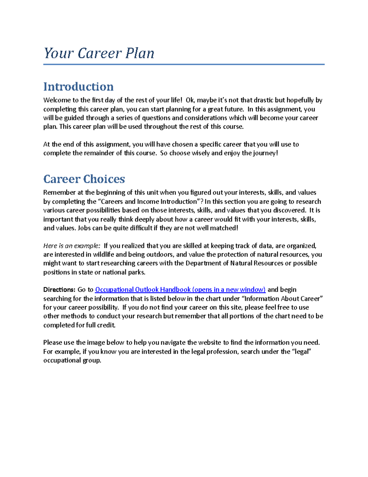 Career Plan - ldsj;lfasjdl;fkja;lskjfl;ksadjl;fja;lksdjflsakj;lkfj ...