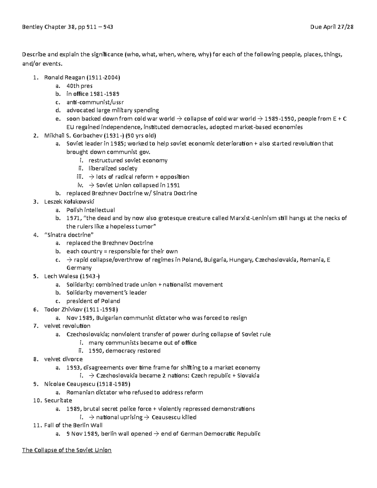 Bentley Textbook chapter 28 Vocabulary Classwork - Bentley Chapter 38 ...