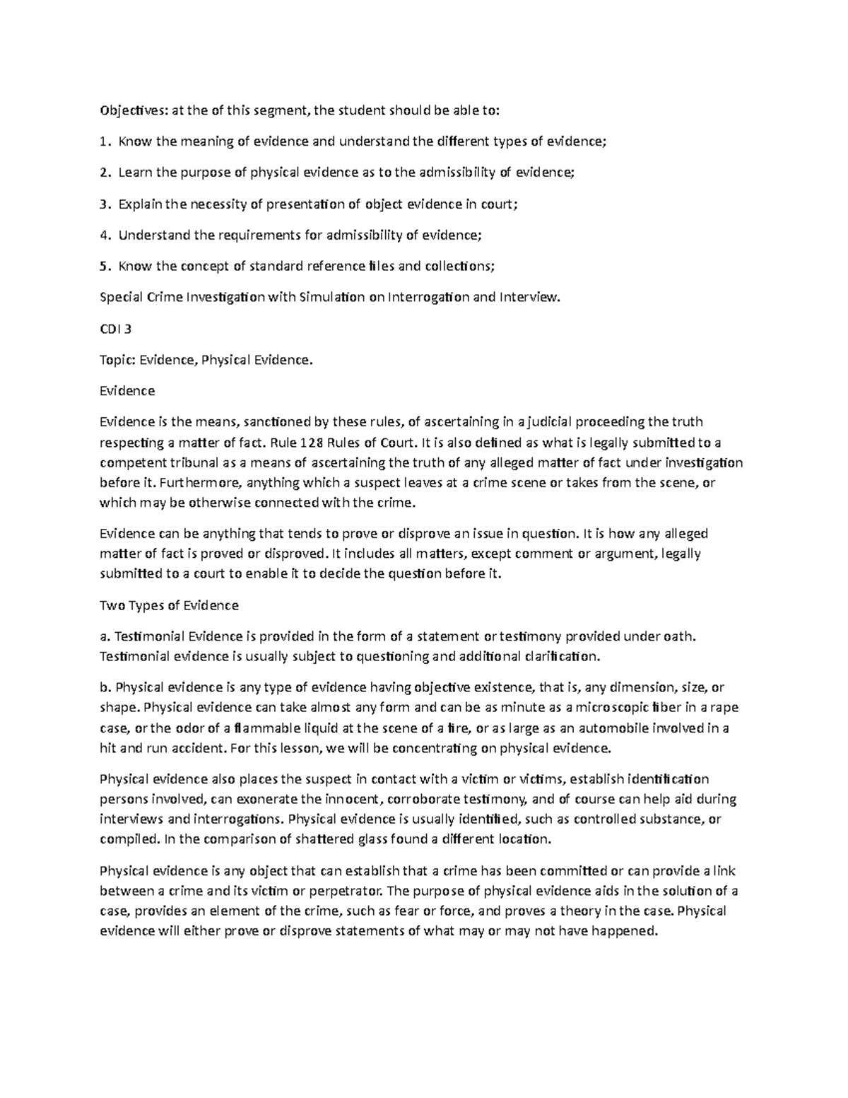 CDI 3 WEEK 15 - MODULE/ REVIEWER - Objectives: at the of this segment ...