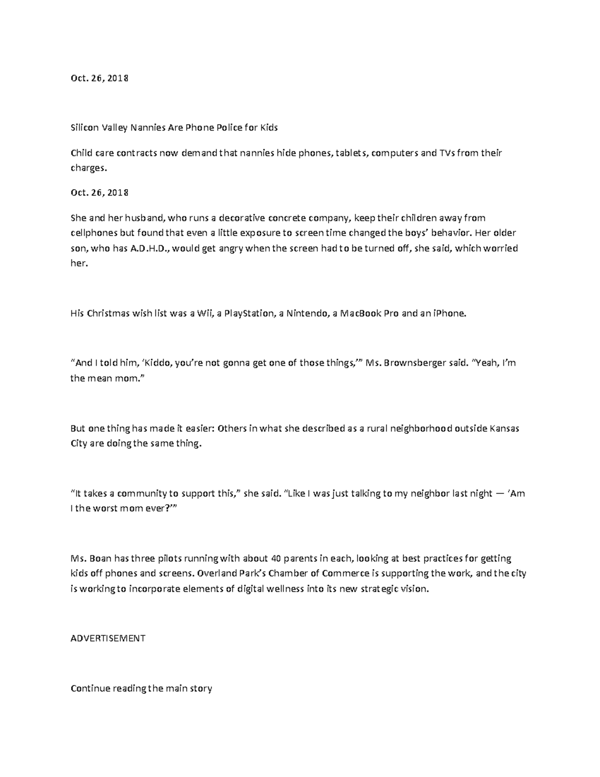 Soc - Geoff Harkness - Oct. 26, 2018 Silicon Valley Nannies Are Phone ...