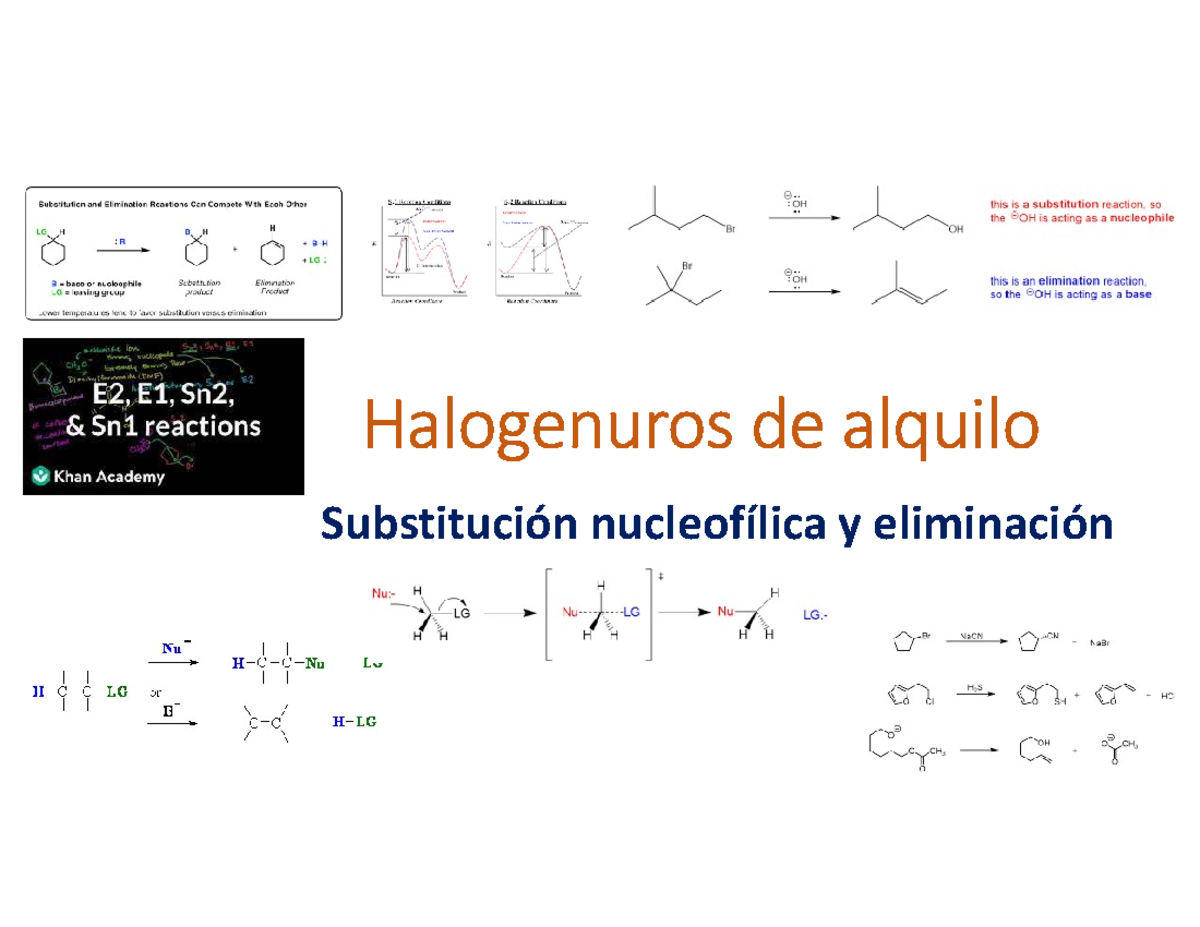 Halogenuros de alquilo - Halogenuros de alquilo Substitución ...