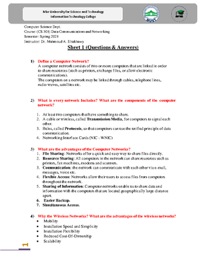 CS312-Spring 2023-Sheet 3-Model AnswerHh - Misr University for Science and Technology College of ...