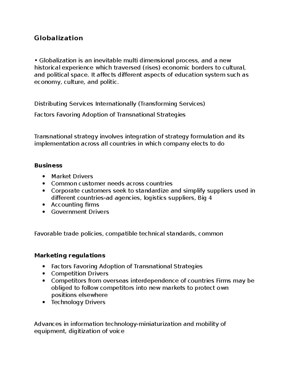 Entrepreneurship - Globalization - Globalization Globalization is an ...