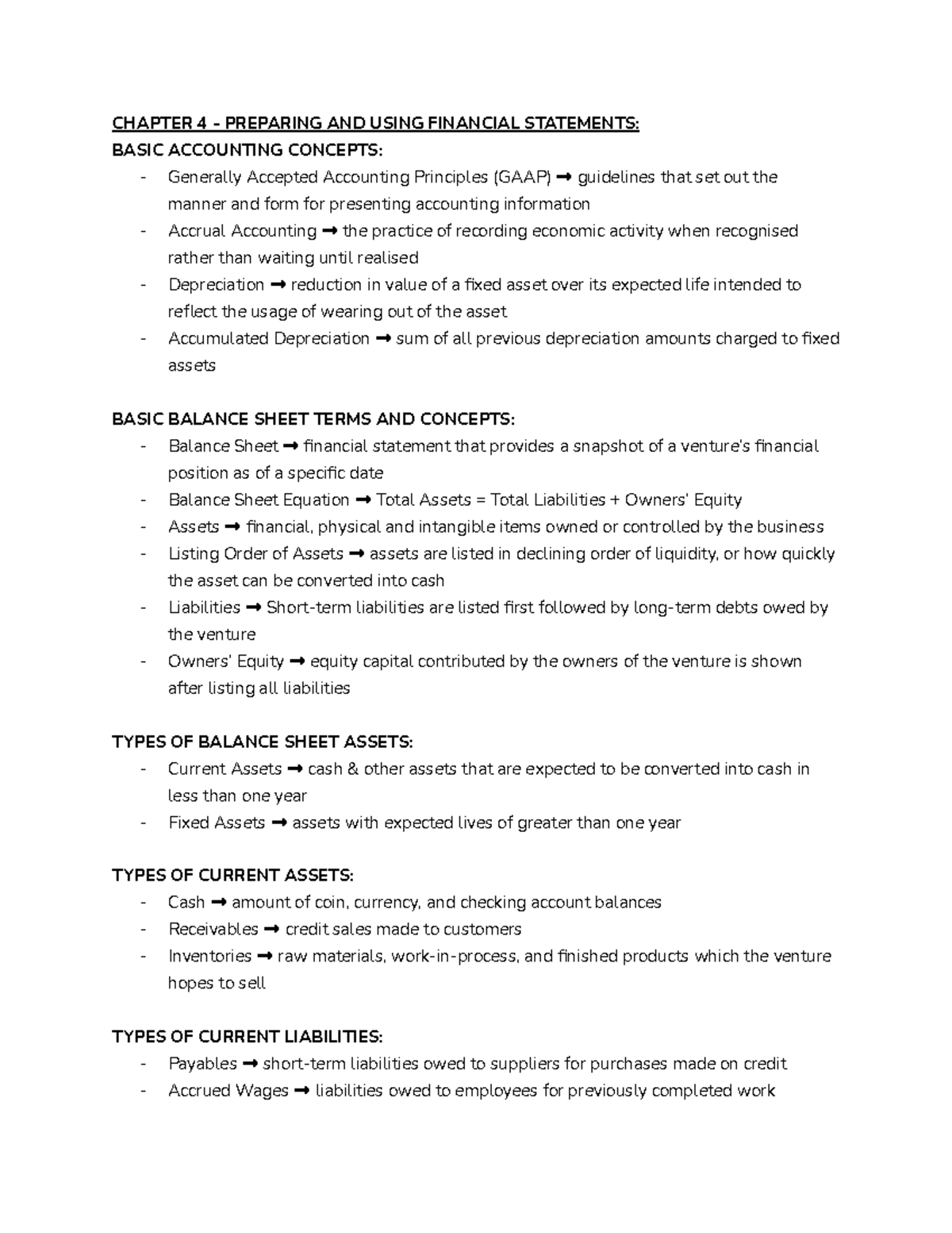 Chapter 4 - Preparing And Using Financial Statements - CHAPTER 4 ...