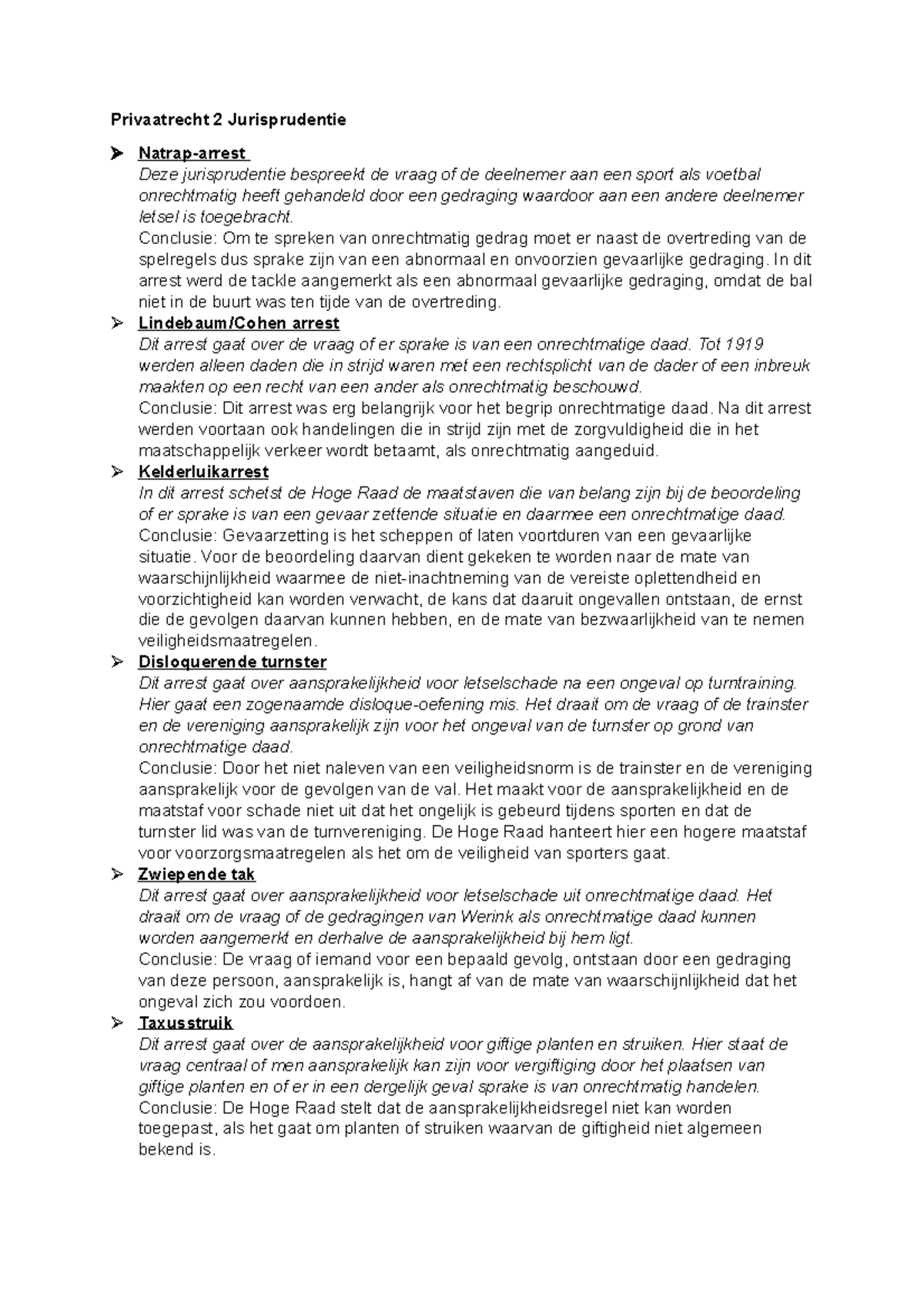 Privaatrecht 2 Jurisprudentie - Privaatrecht 2 Jurisprudentie Natrap ...