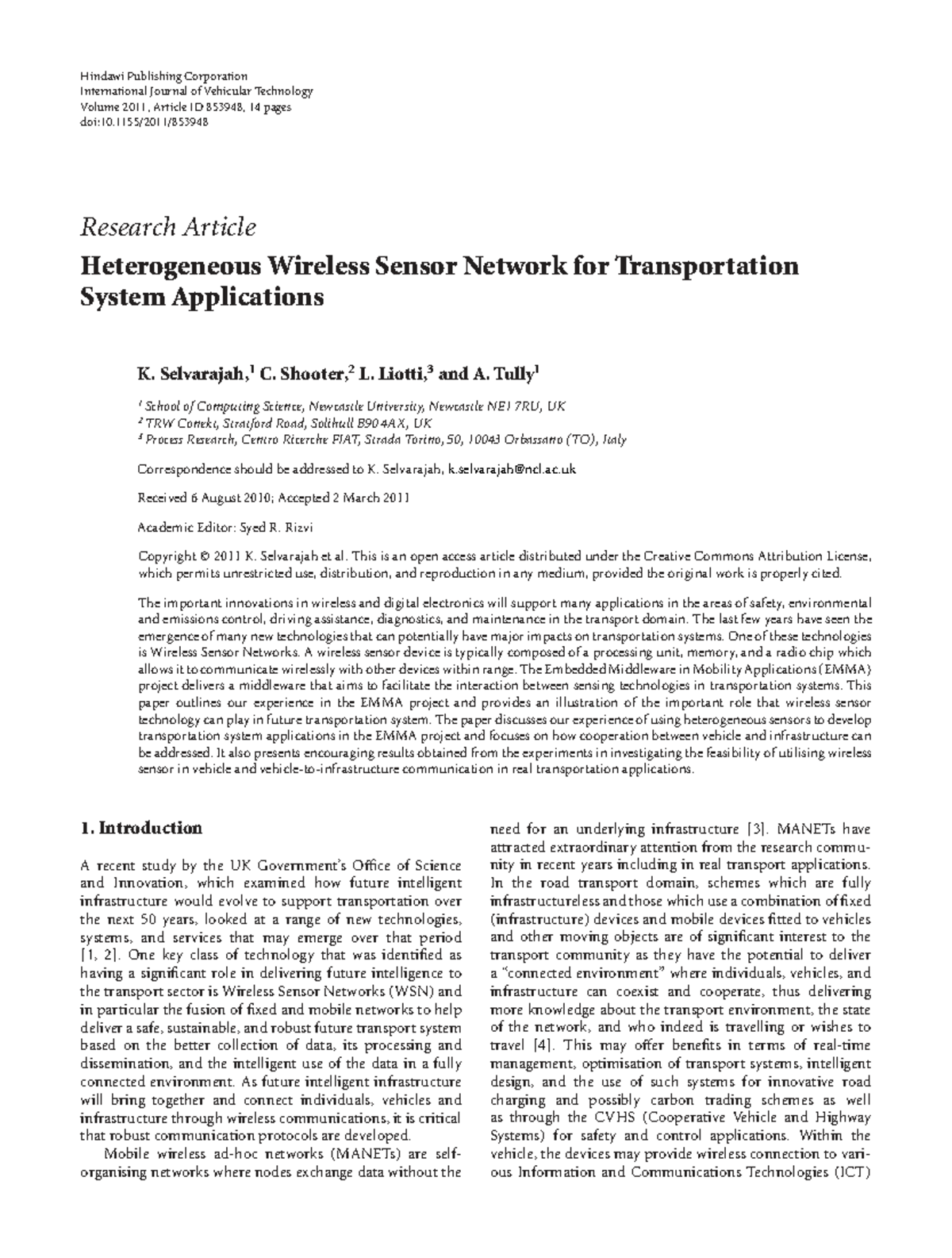 Heterogeneous wireless sensor network for transportation 2f7o22uivo ...