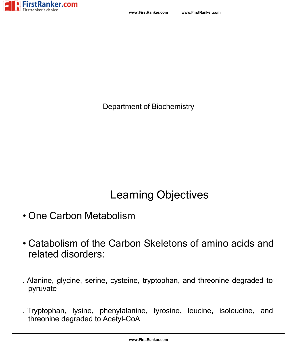 MBBS Biochemistry Notes Topic WISE Biochemistry 1 - FirstRanker ...