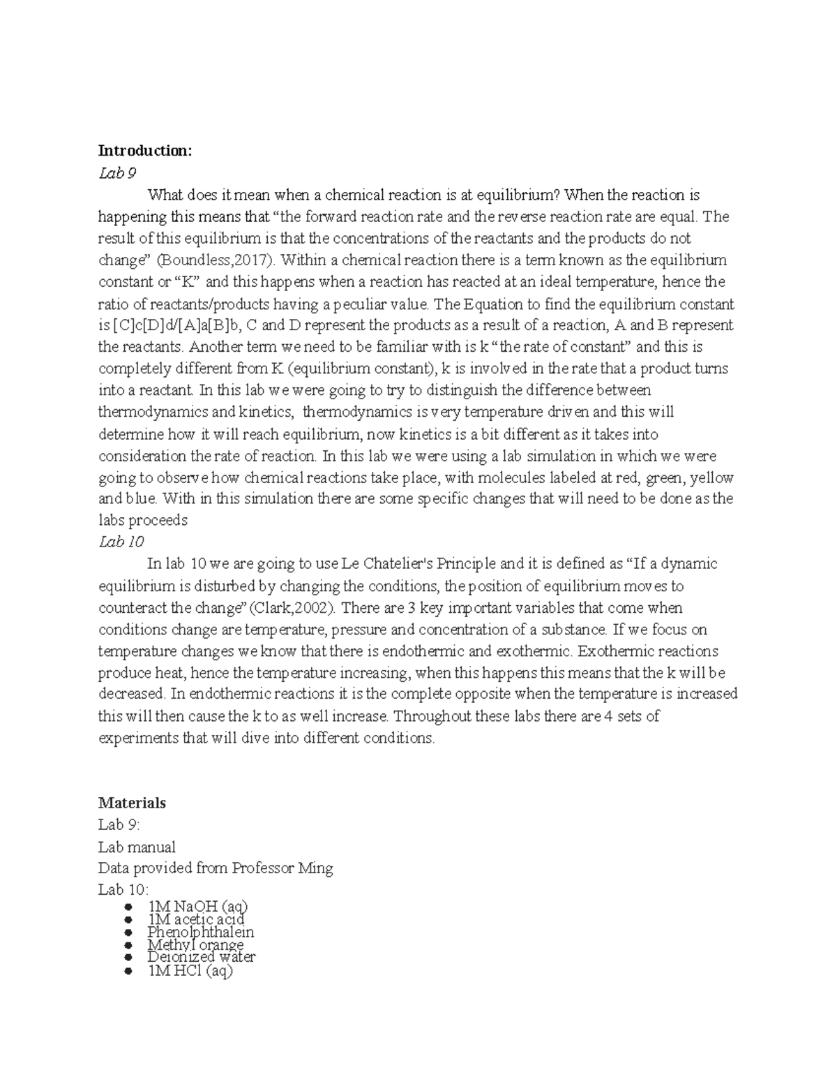hunter chem lab 9/10 - Introduction: Lab 9 What does it mean when a ...