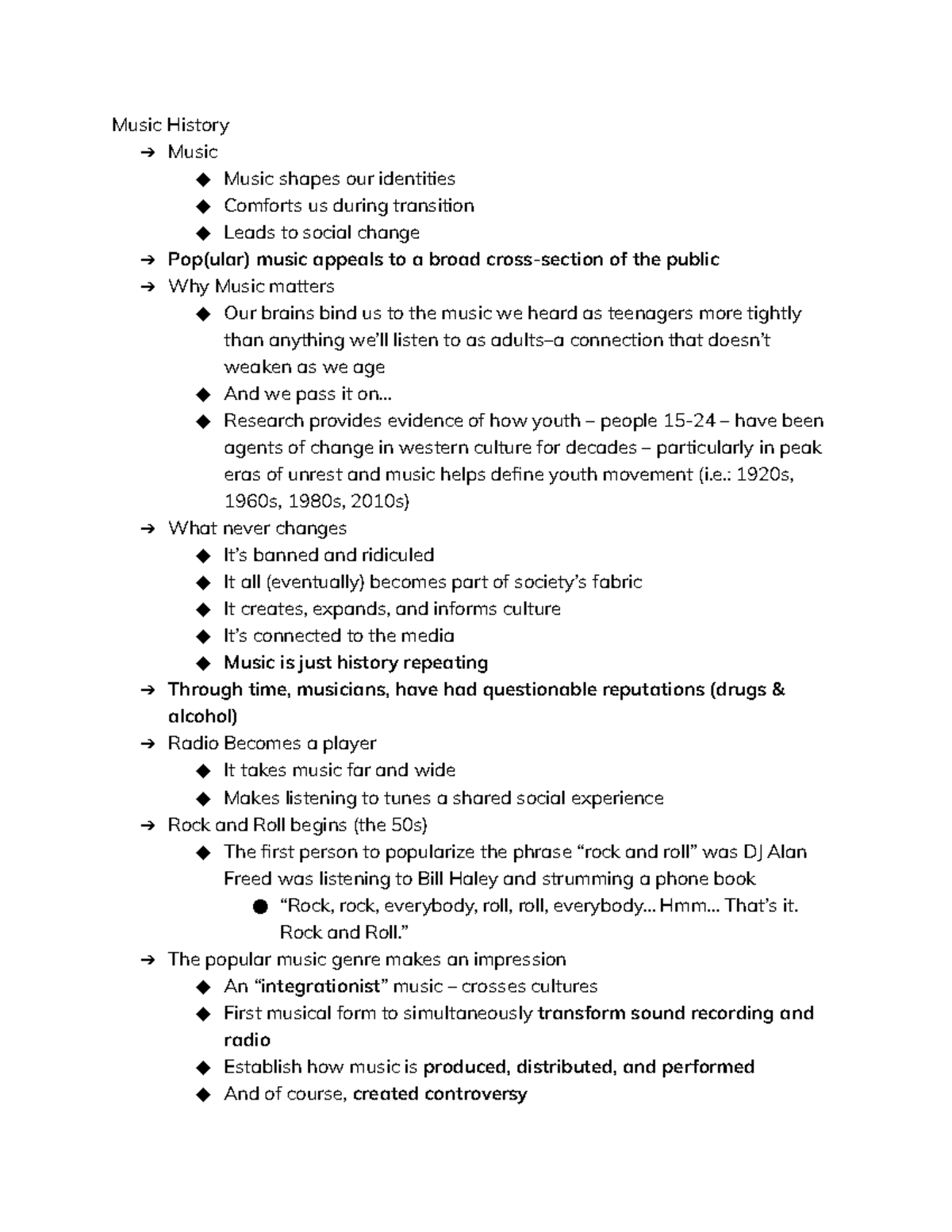 Music History - Prof Holstead notes from lecture - Music History Music ...