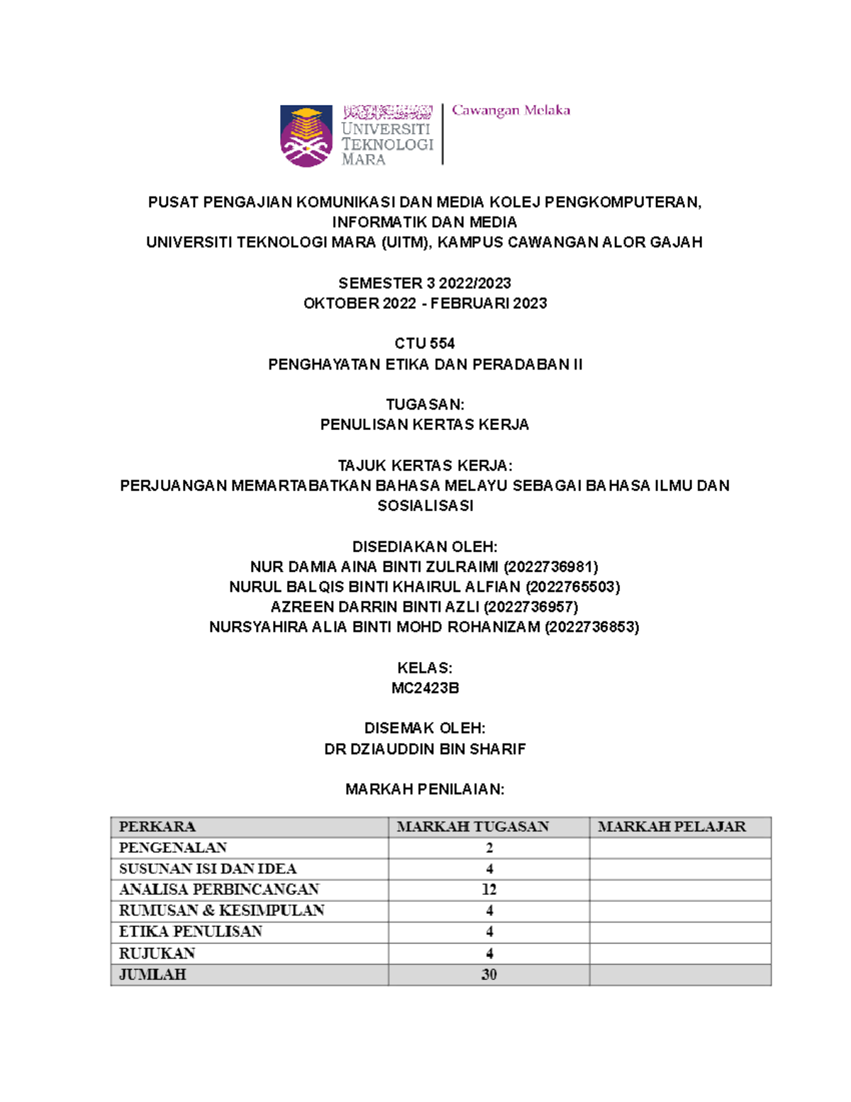 CTU FULL Report ( Finalise) - PUSAT PENGAJIAN KOMUNIKASI DAN MEDIA KOLEJ PENGKOMPUTERAN ...
