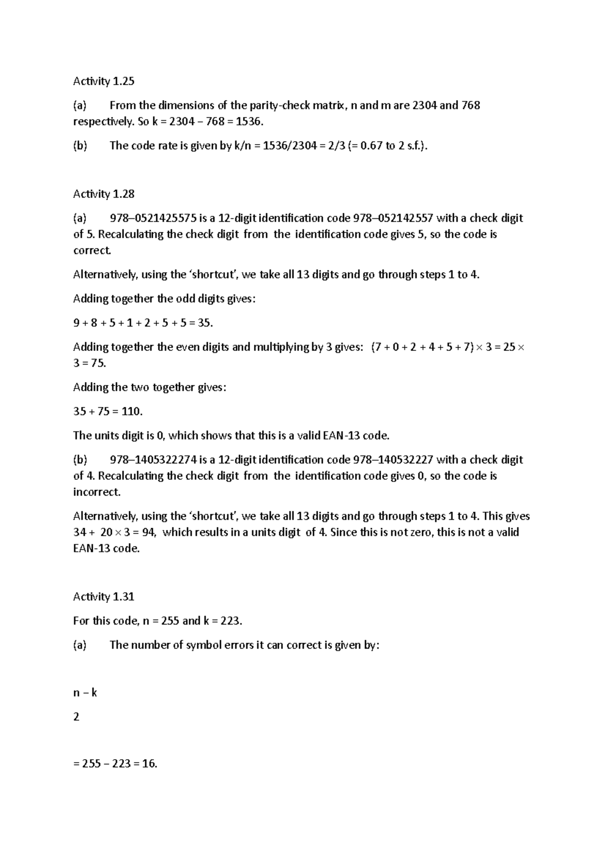 Block 2 - part 1 - answers part 2 - Activity 1. (a) From the dimensions ...
