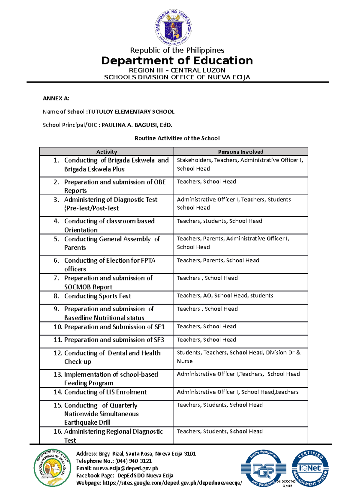 Annex-A - rEFERENCE MATERIALS FOR M&E - Republic of the Philippines ...