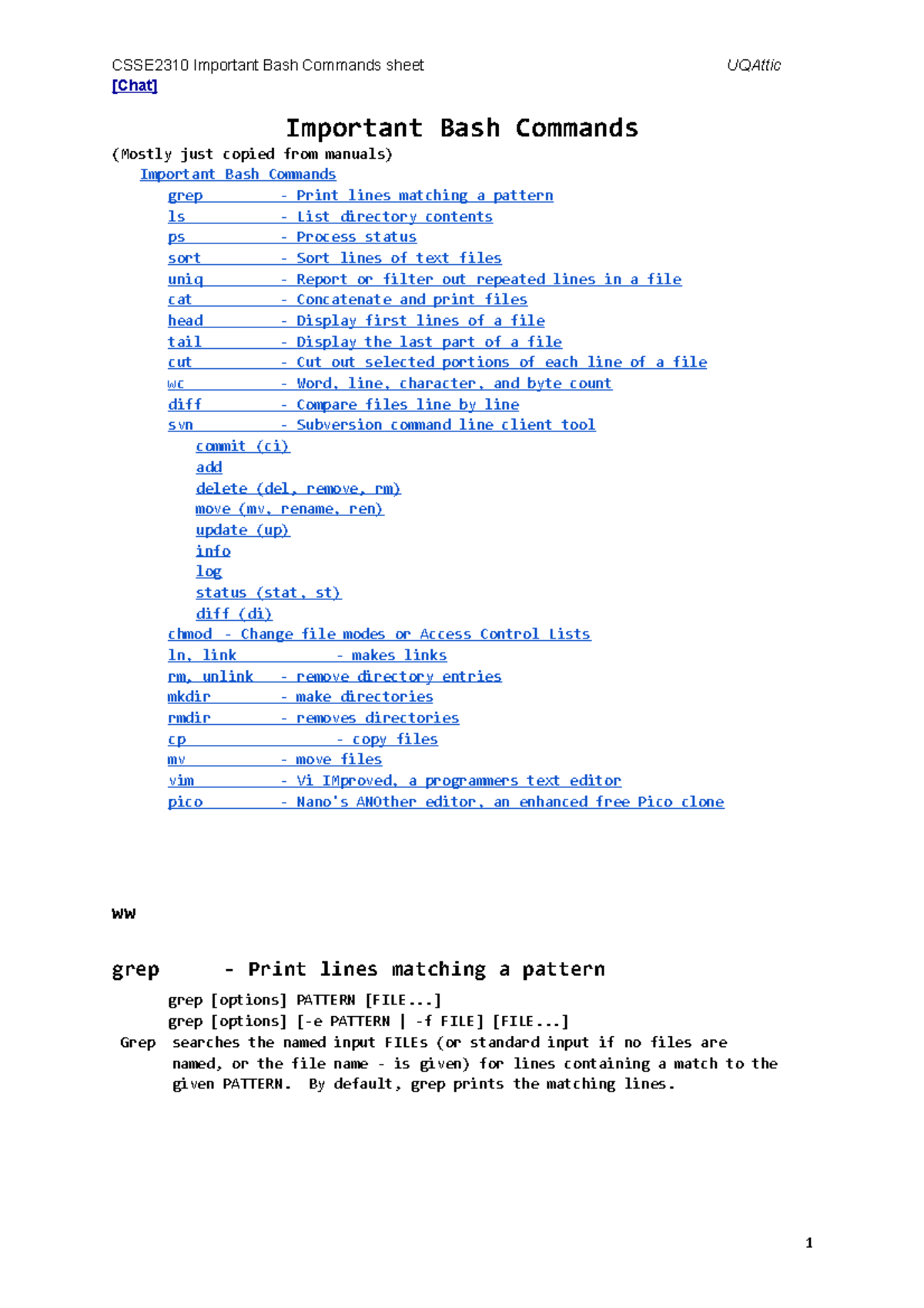 Important Bash Commands sheet - [Chat] Important Bash Commands (Mostly ...