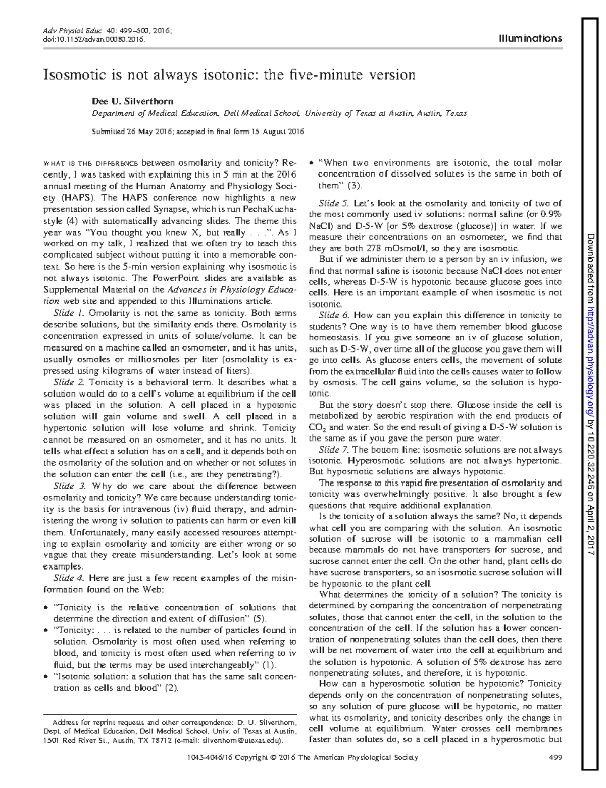 Osmolaridad-tonicidad - Illuminations Isosmotic is not always isotonic ...