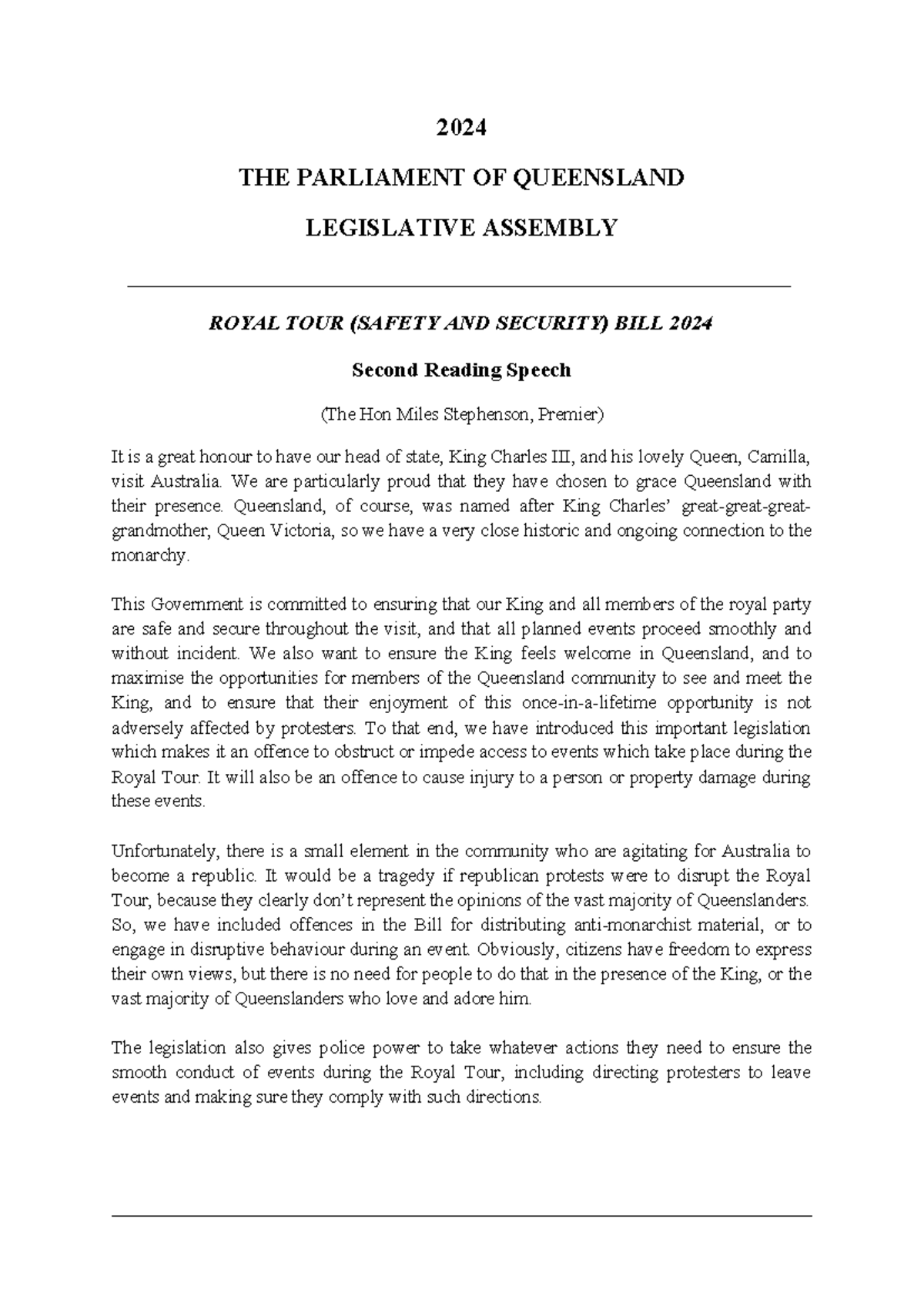 LLB107 T1.242 MAIN EXAM Extrinsic Material - 2024 THE PARLIAMENT OF ...