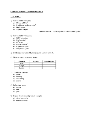 Chapter 1 Basic Thermodynamics - CHAPTER 1 BASIC THERMODYNAMICS 1 ...