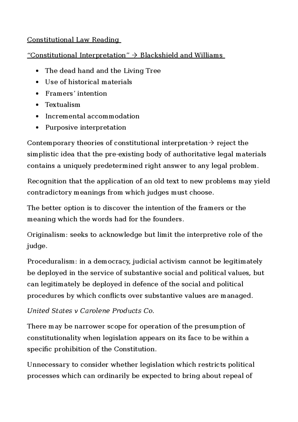 Constitutional Law Reading - Constitutional Law Reading “Constitutional ...