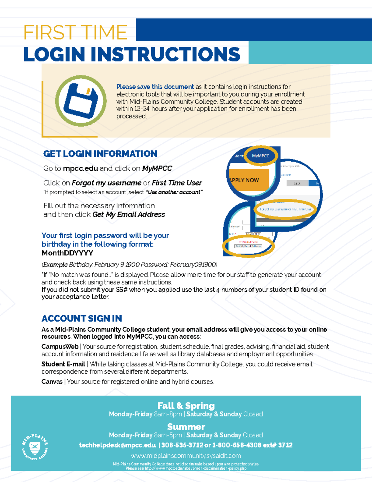 MPCC Login Instruction - Please save this document as it contains login ...