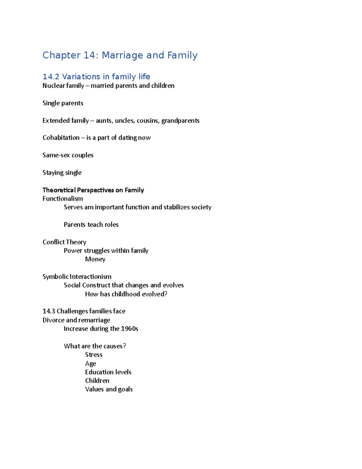 SOCchapter 14 - SOC110 with Wisniewski - Chapter 14: Marriage and ...