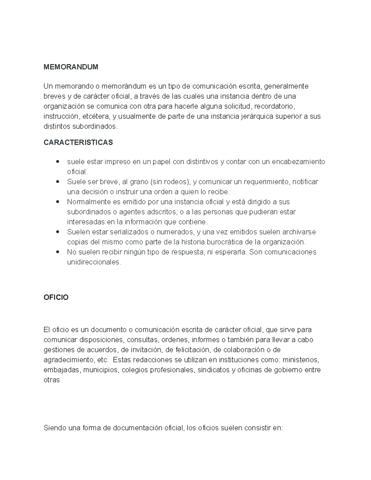 Memorandum - Tipos de memorándum - MEMORANDUM Un memorando o memorándum ...