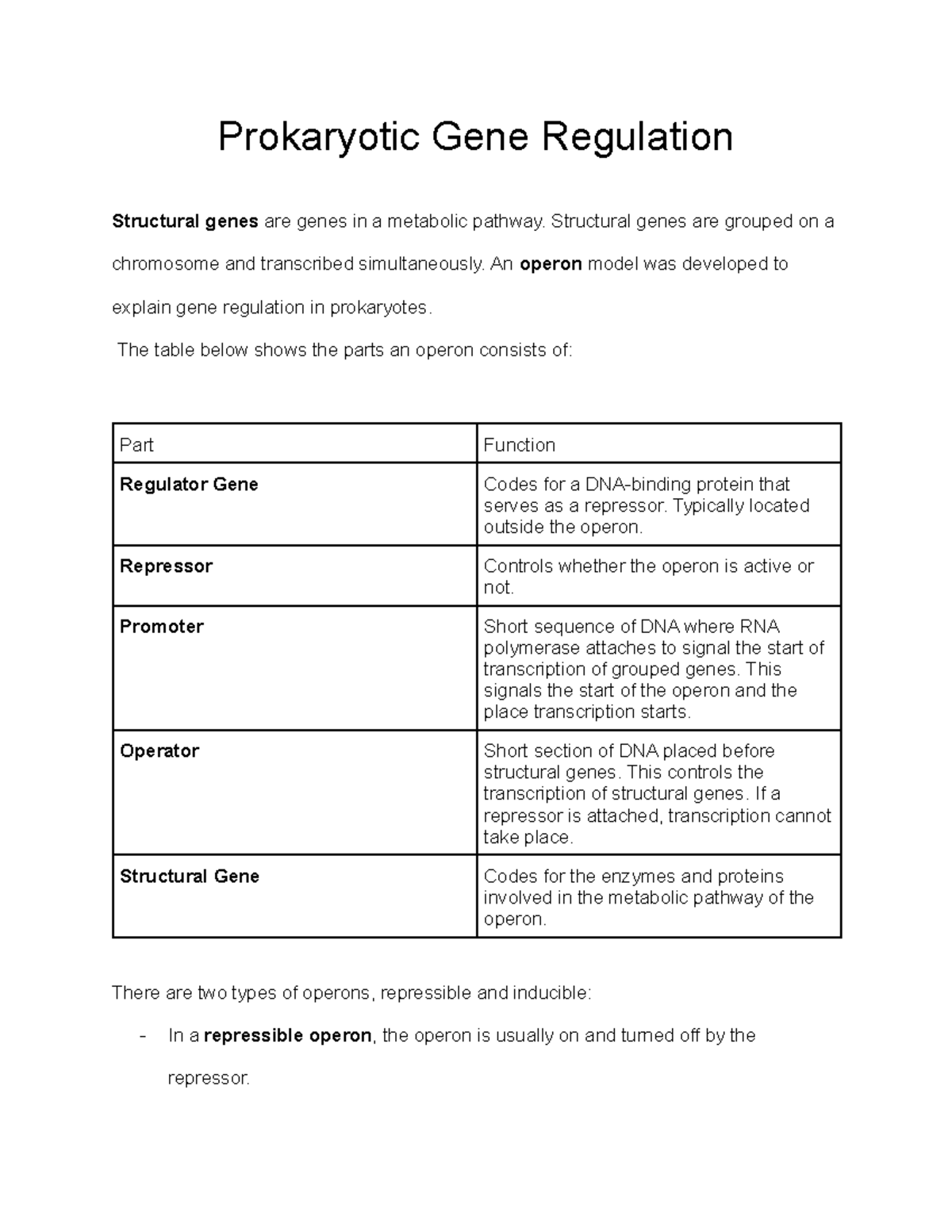 Prokaryotic Gene Regulation - Prokaryotic Gene Regulation Structural ...