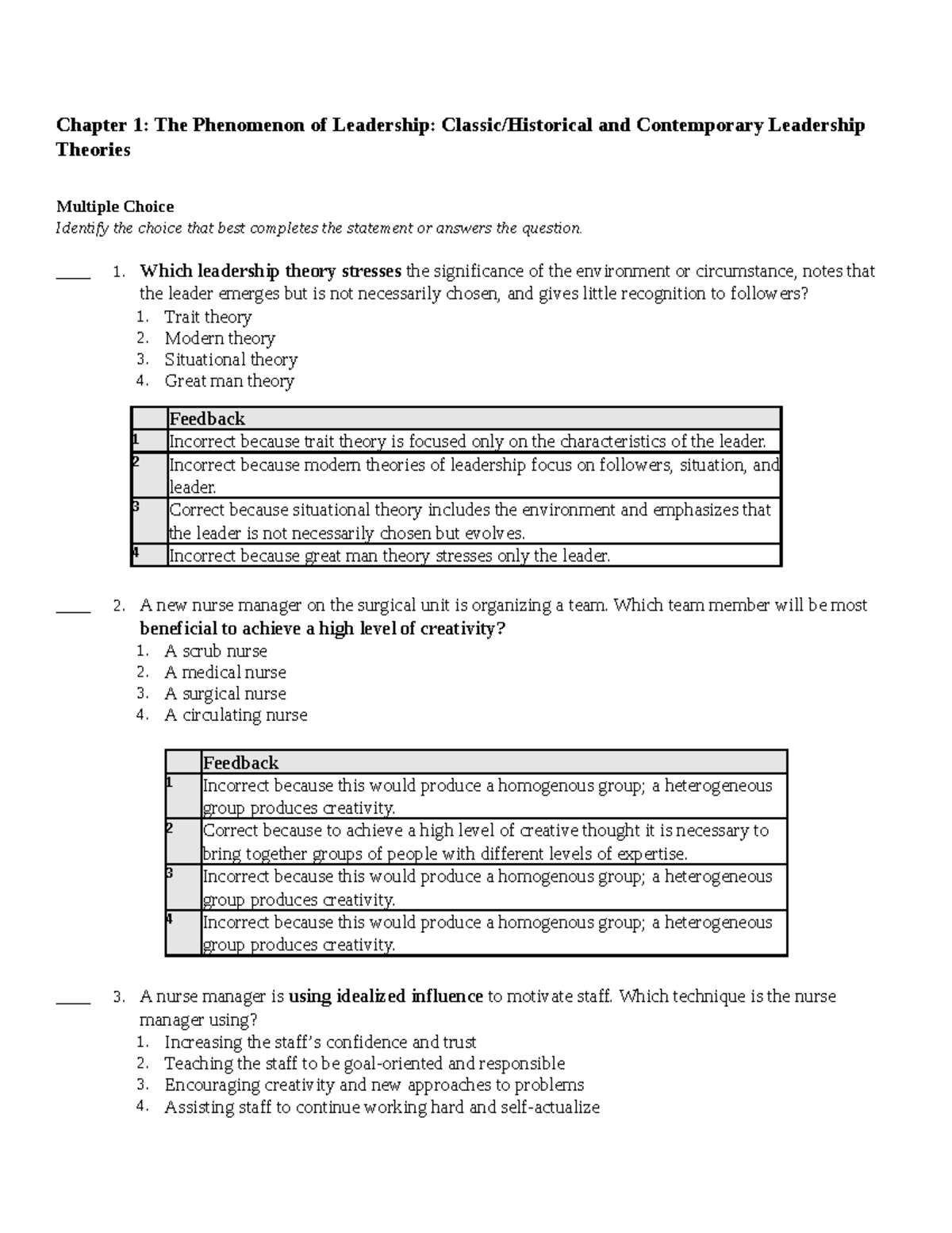 CH01 mix - Study - Chapter 1: The Phenomenon of Leadership: Classic ...