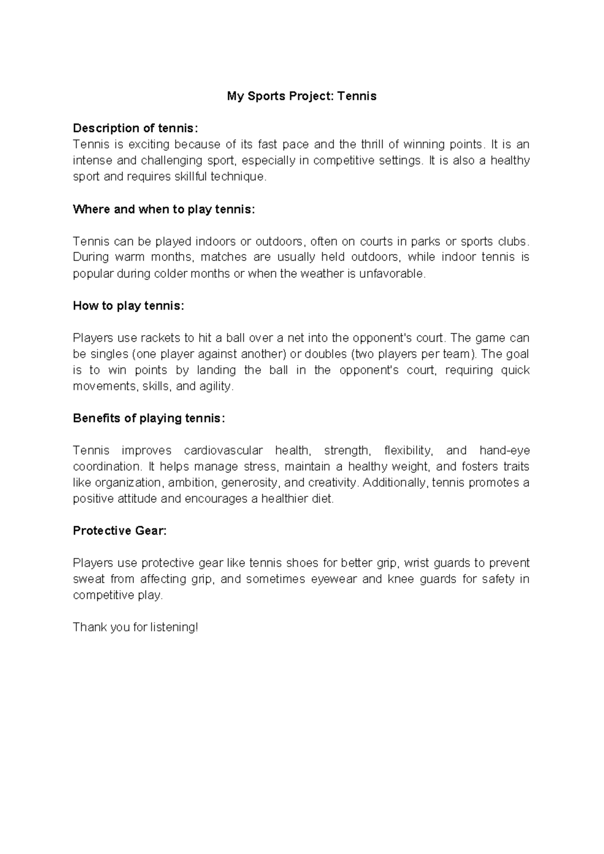 Project ALP - Tennis - proyecto del básico 7, deporte tenis - My Sports ...