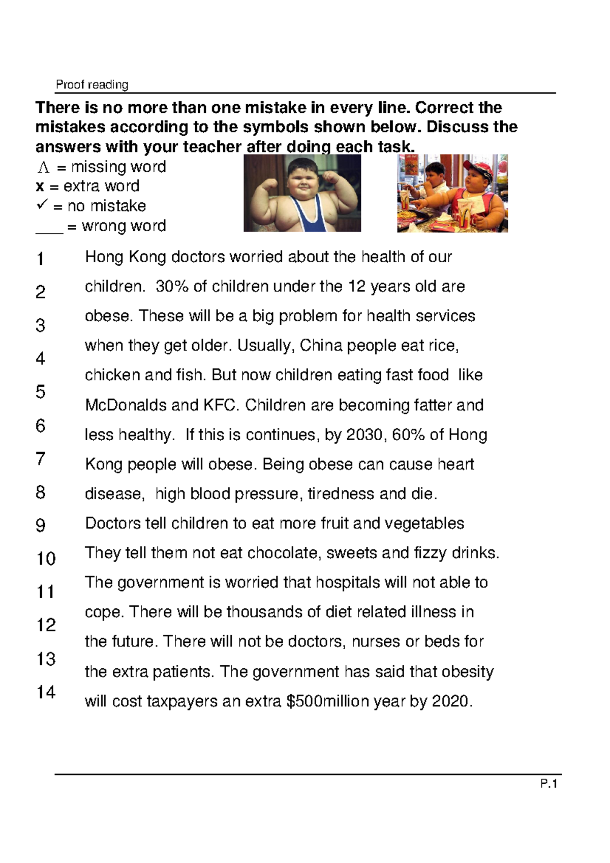 S2 Proofreading Exercises and Answers - There is no more than one ...