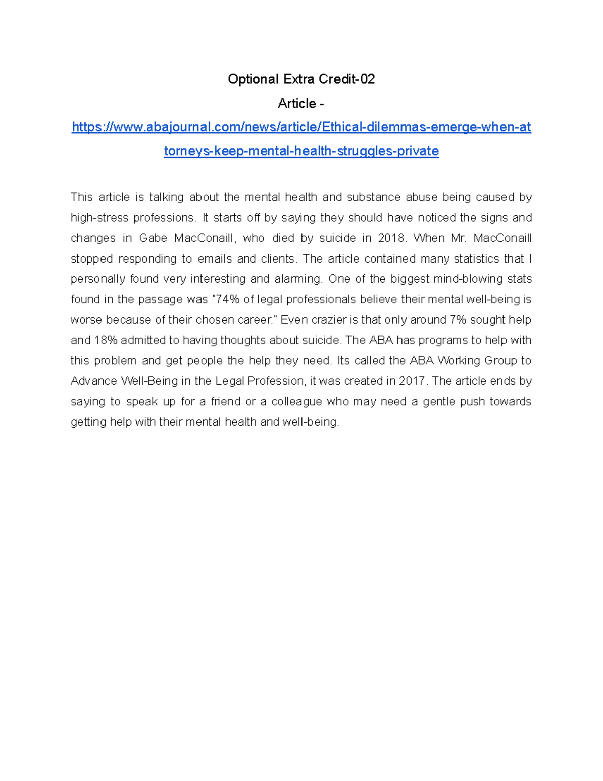 Optional Extra Credit-02 - Optional Extra Credit- Article - - Studocu