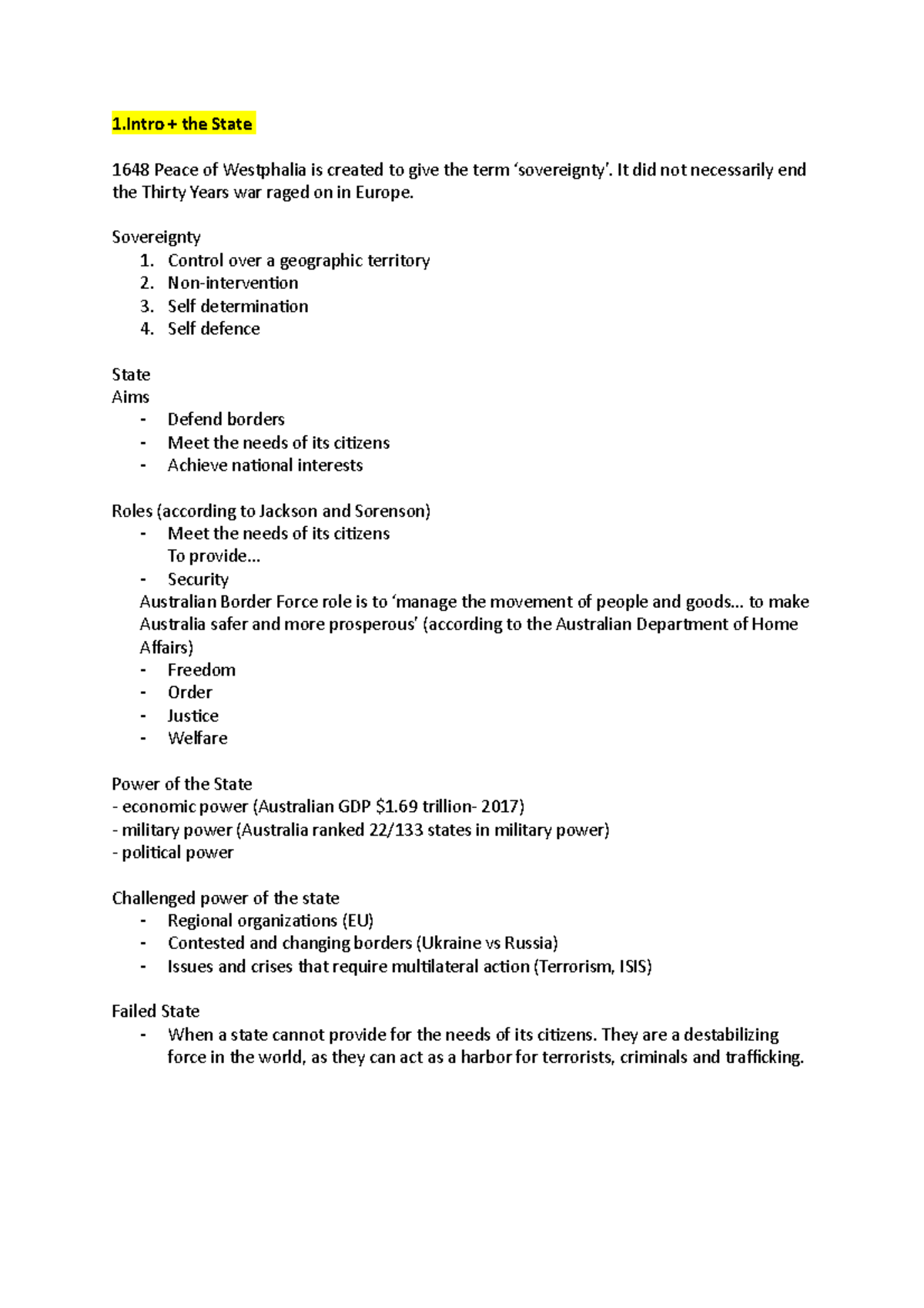 Global notes - GEOG10003 - Unimelb - Studocu