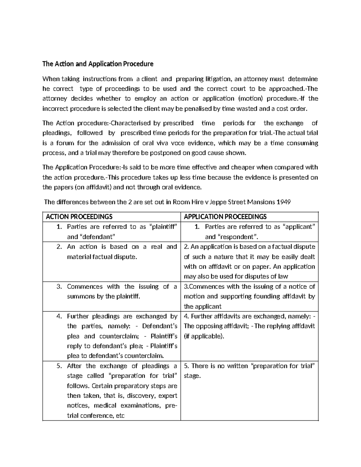 Litis Contestatio - The Action and Application Procedure When taking ...