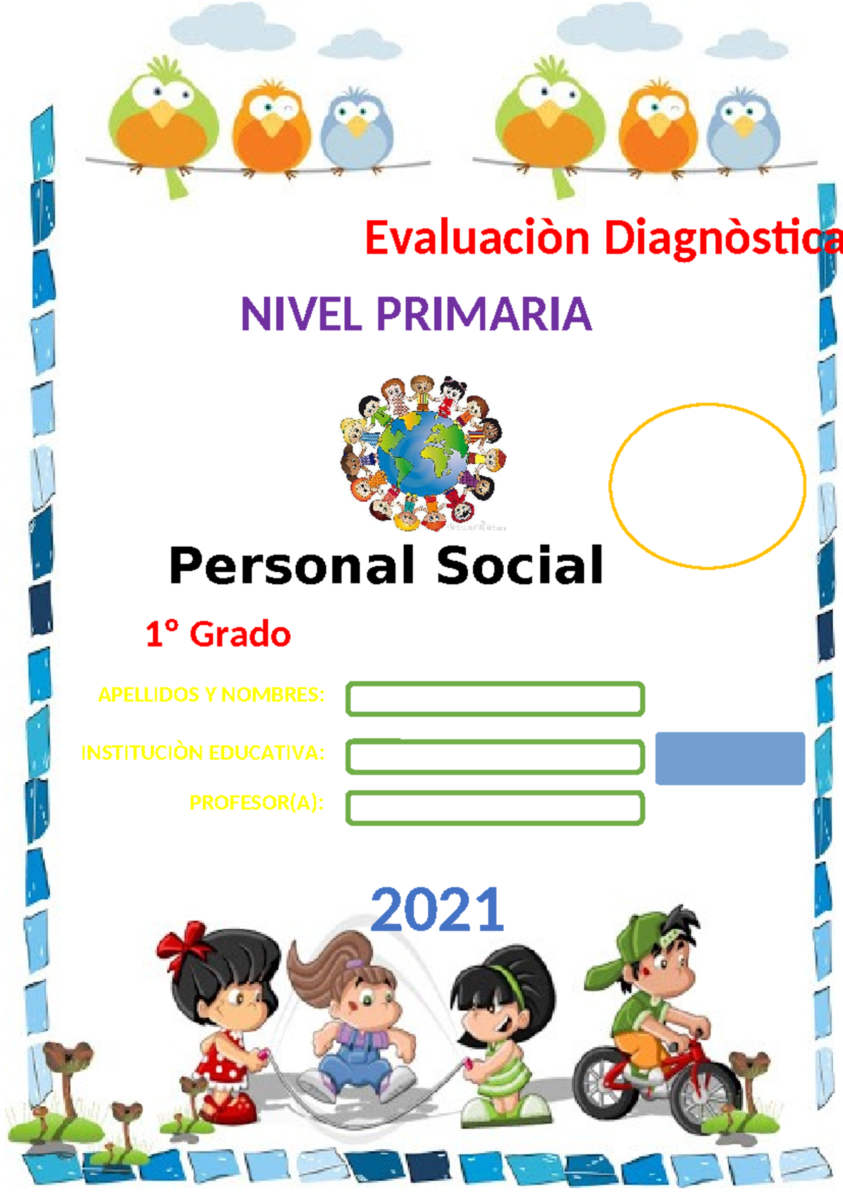 1 Personal - educativo - Evaluaciòn Diagnòstica NIVEL PRIMARIA 1º Grado ...