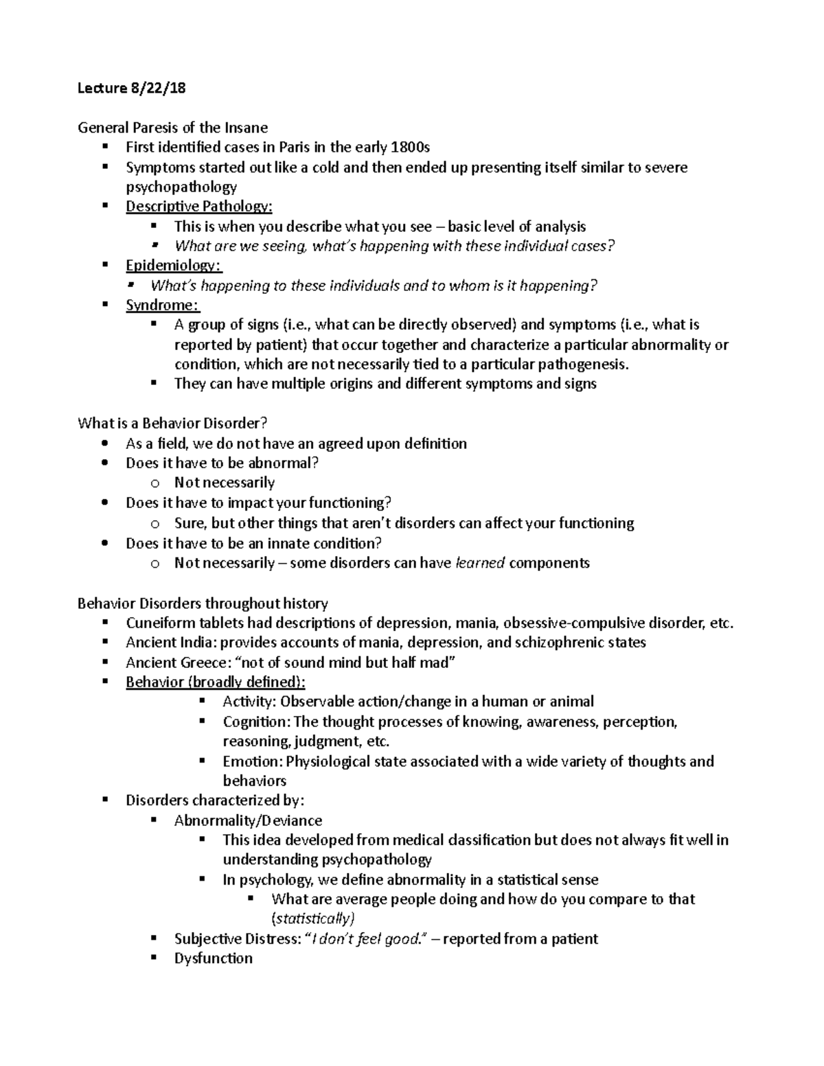 Lecture Notes 8 - Professor: Dr.Rich Mattson - Lecture 8/22/18 General ...