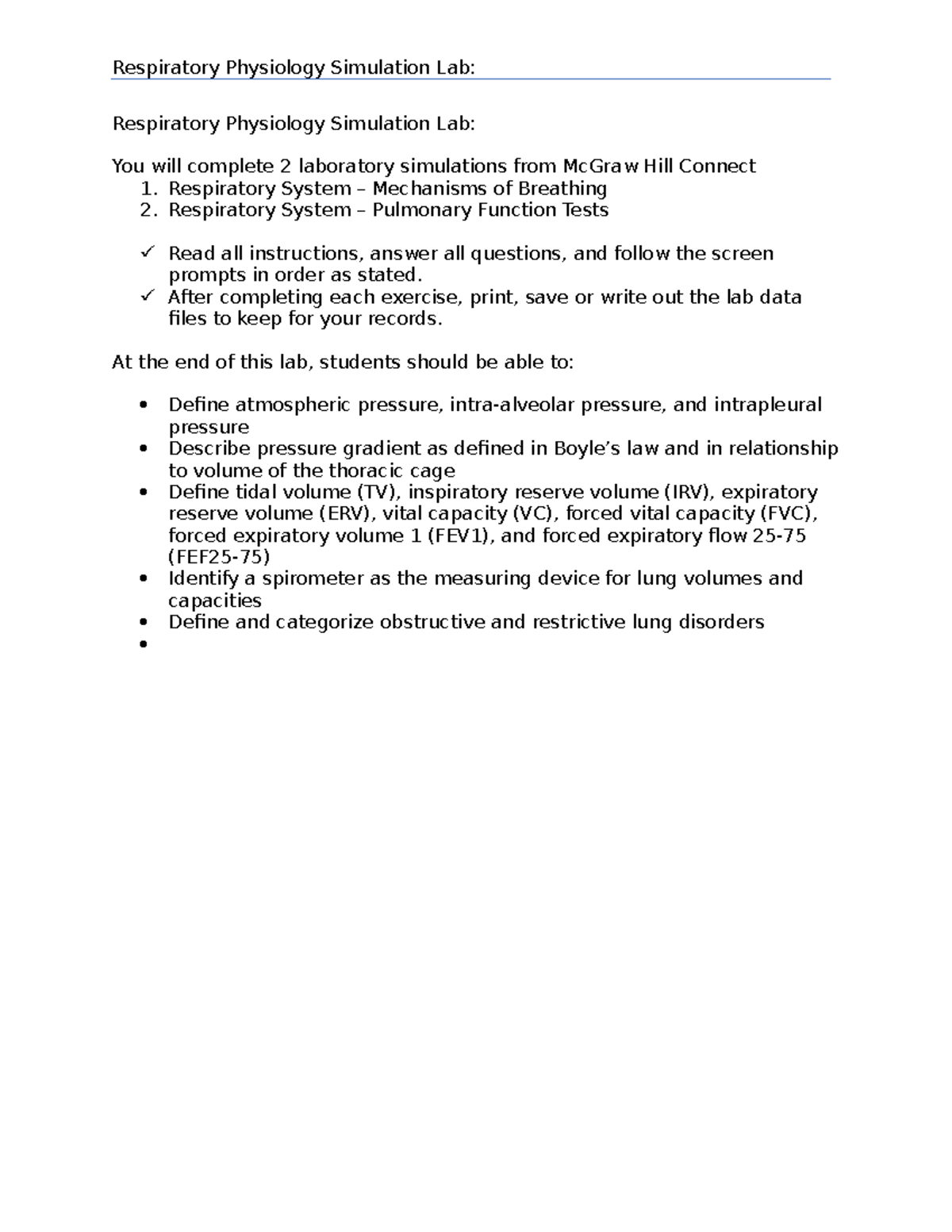 Respiratory Physiology Simulation - Respiratory System – Mechanisms of ...