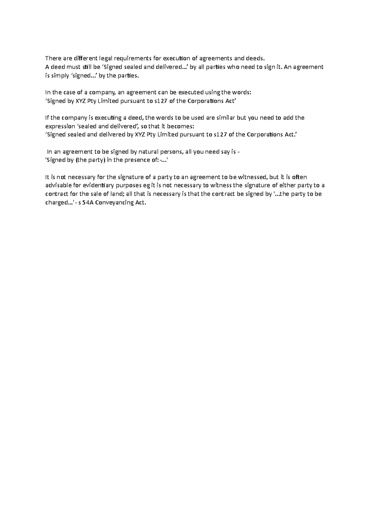 practical material - There are different legal requirements for ...