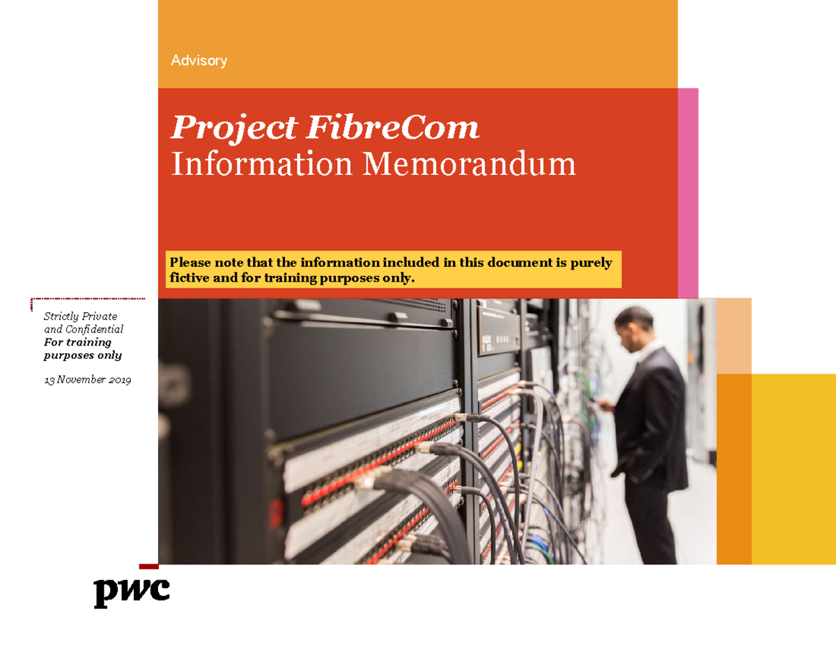 Memorandum - Case overview - Advisory Project FibreCom Information ...