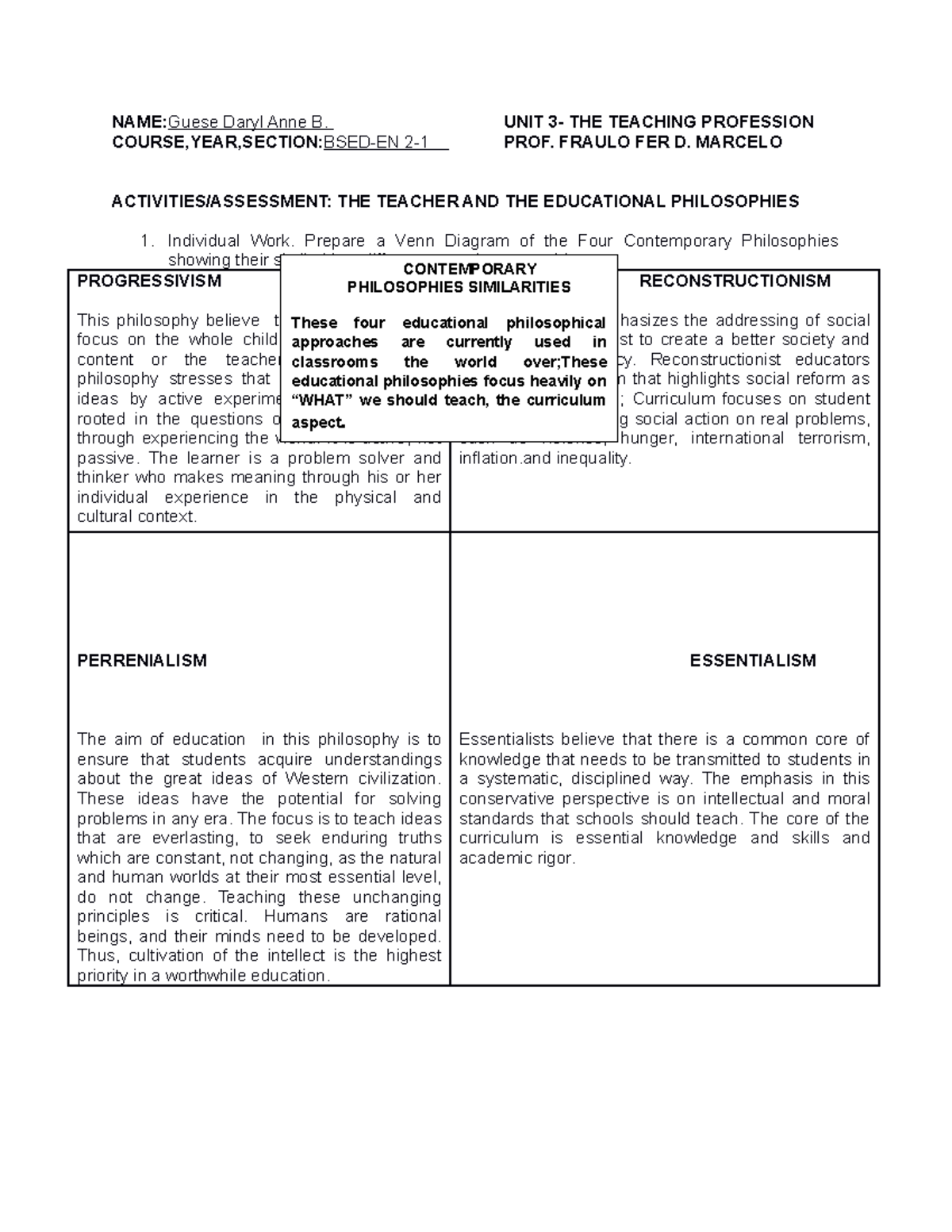 Activity Unit 3- Guese - this is my assesmment - NAME:Guese Daryl Anne ...