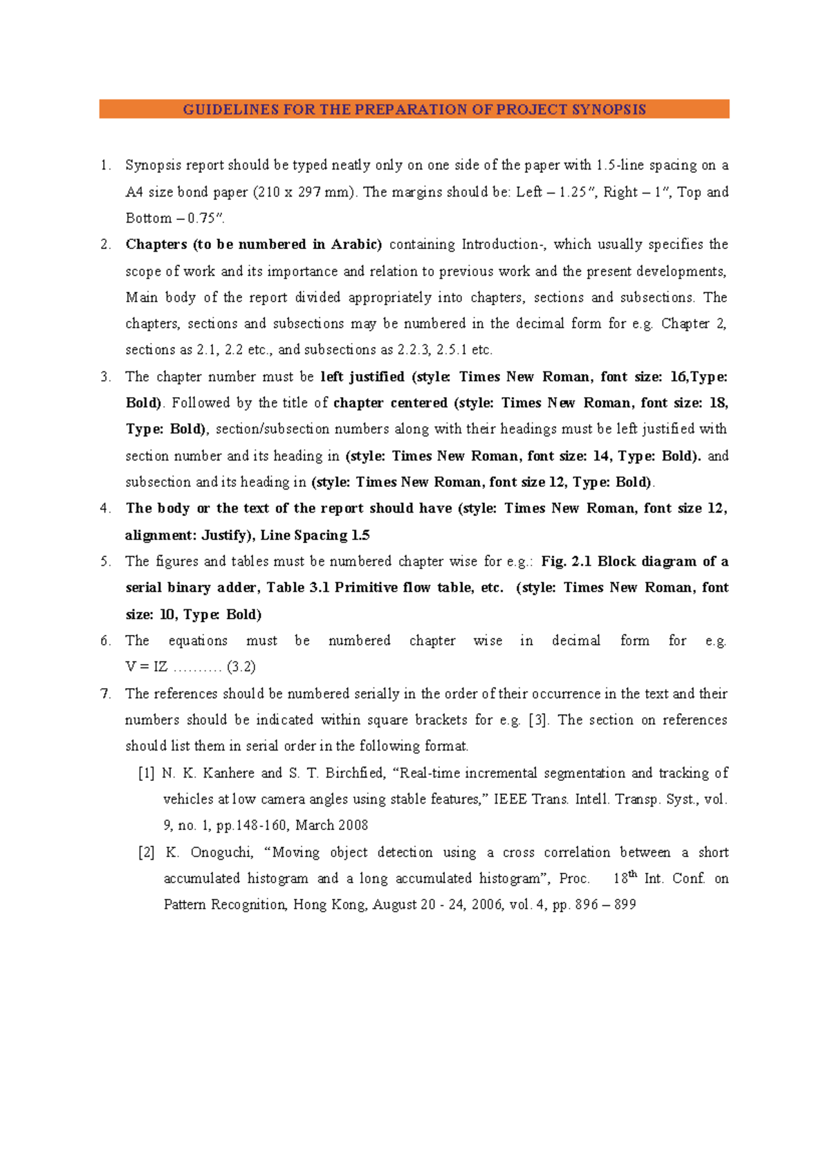 Guidelines FOR THE Synopsis Preparation - GUIDELINES FOR THE ...
