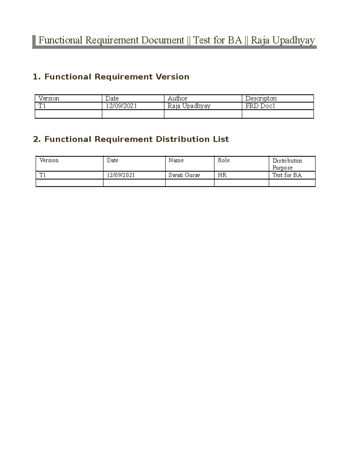 Hospital Management System - 1. Functional Requirement Version Version ...
