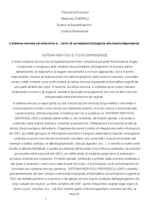 Sistema nervoso, endocrino ed immunitario - Scienze biomediche Sistema ...