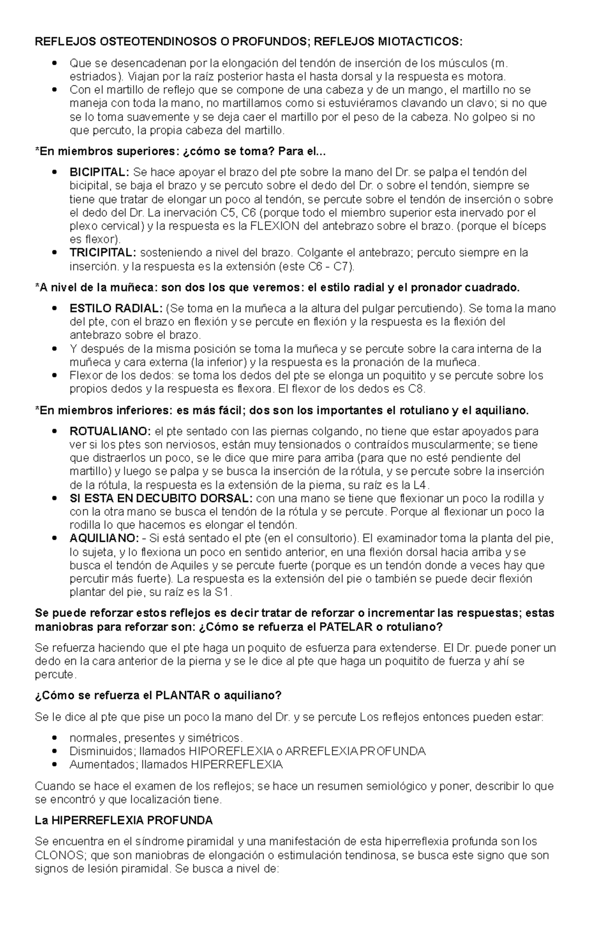 Reflejos Osteotendinosos O Profundos - REFLEJOS OSTEOTENDINOSOS O ...