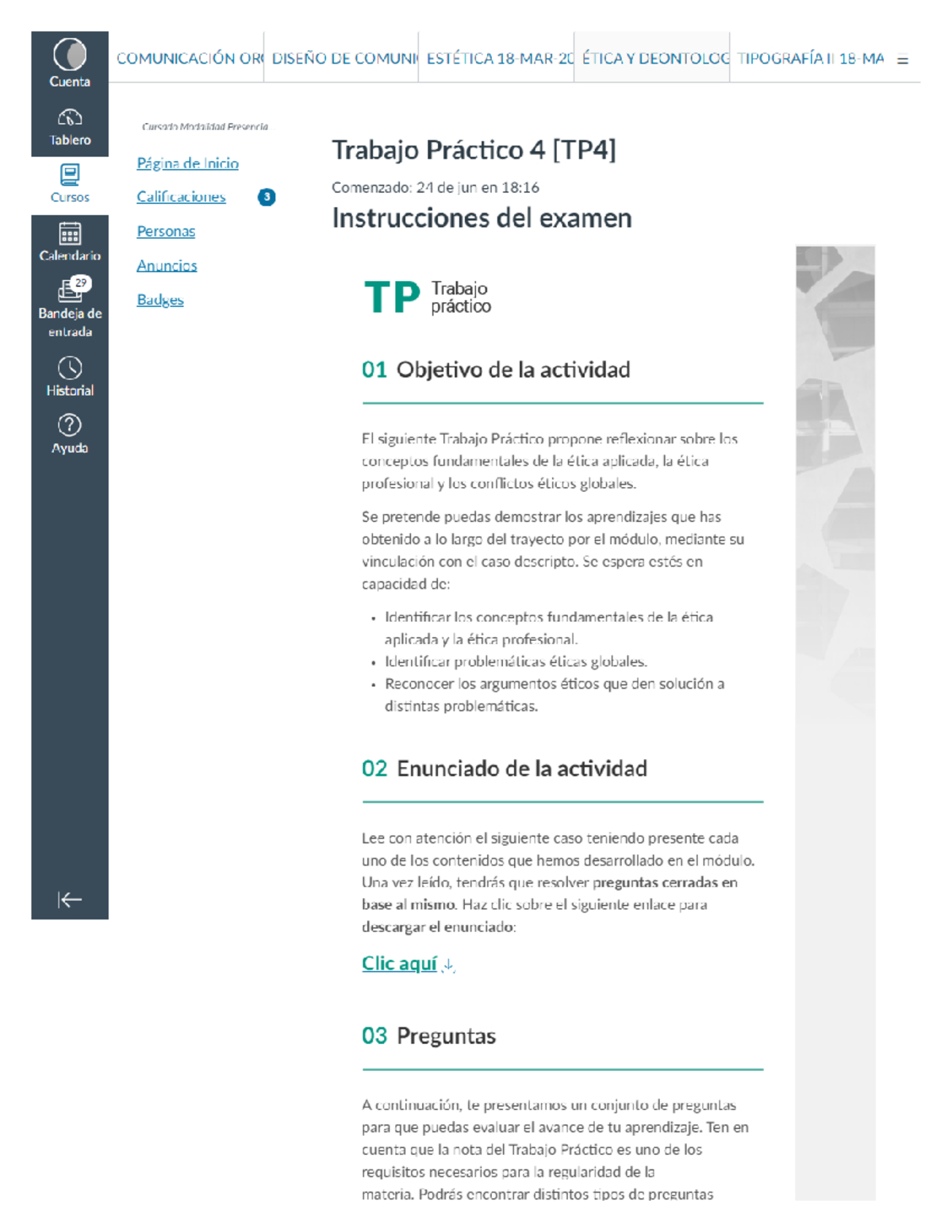 Tp 4 etica - COMUNICACIÓN OR DISEÑO DE COMUNI ESTÉTICA ÉTICA Y DEONTOLOG TIPOGRAFÍA II Cuenta ...