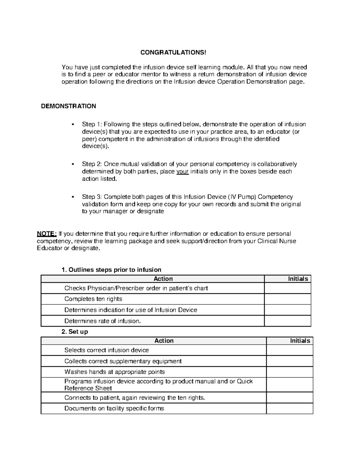Lab IV Competency Check list - CONGRATULATIONS! You have just completed ...