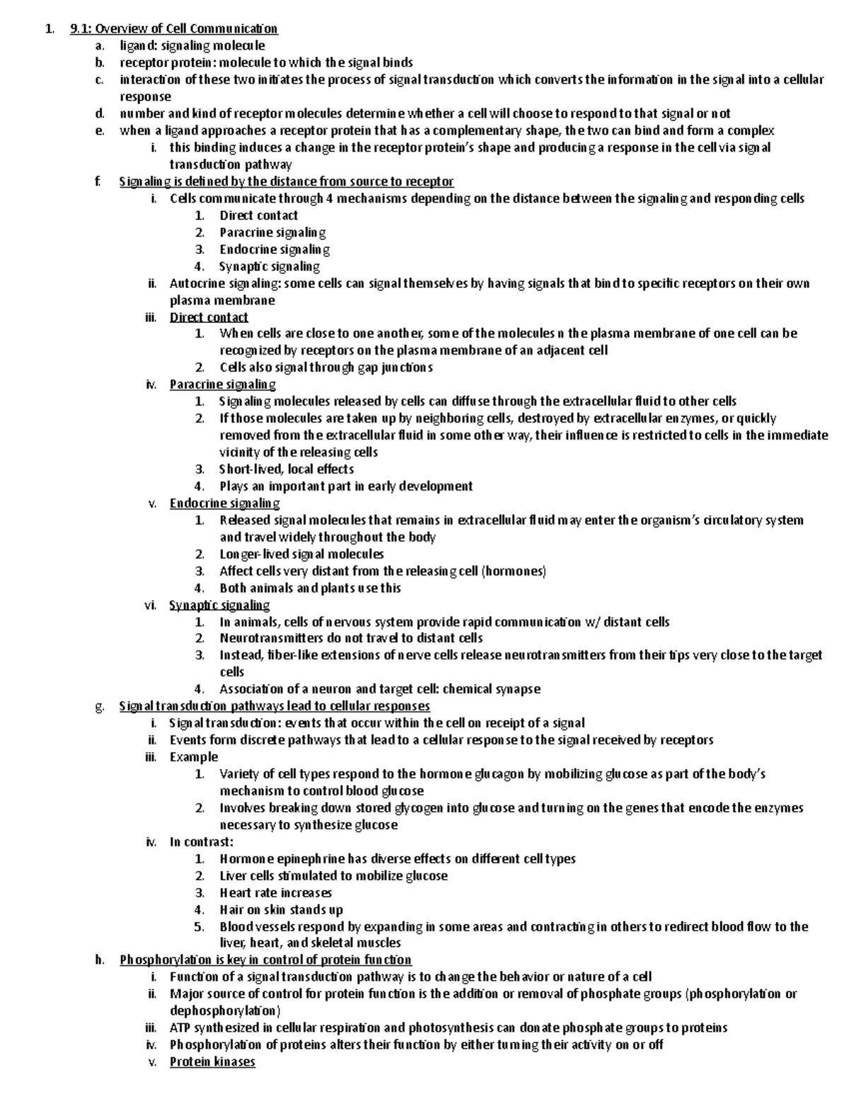 Cell Communication 1 Notes - 1. 9: Overview of Cell Communication a ...