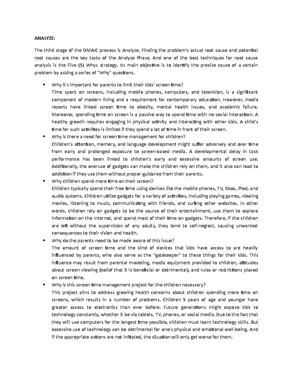 Analyze and Improve Phase - ANALYZE: The third stage of the DMAIC ...