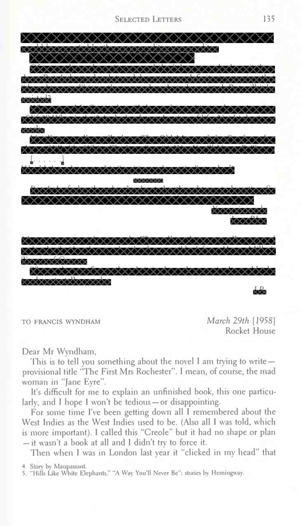 Jean Rhys Letters - L-12 - Selected Letters 135 TO FRANCIS WYNDHAM ...